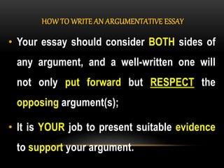 Argumentative essay redux | PPT