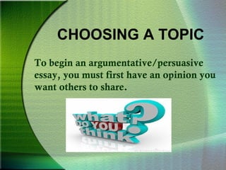 Argumentative essays | PPT