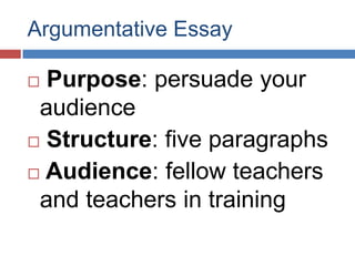 Argumentative essays | PPT
