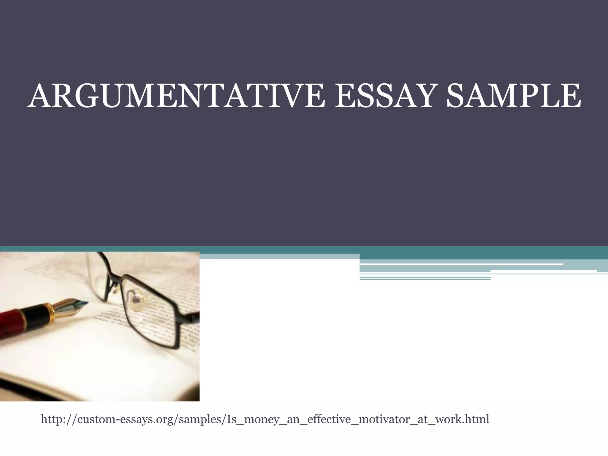 Argumentative essay sample | PPT