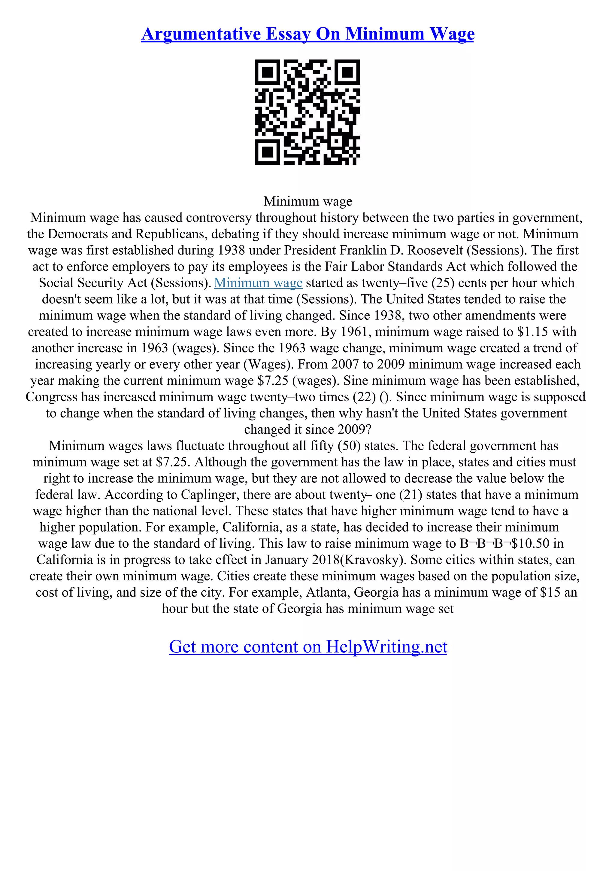 Argumentative Essay Sample | PDF