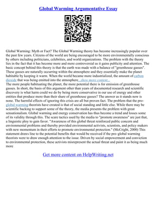 Argumentative Essay Sample | PDF