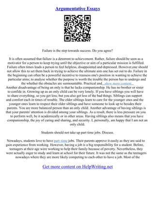 Argumentative Essay Sample | PDF