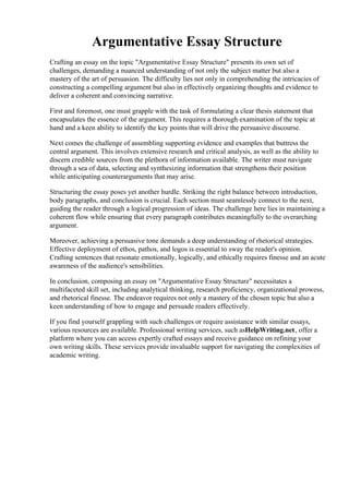 Argumentative Essay Structure | PDF