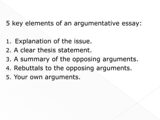 Argumentative essays writing | PPTX
