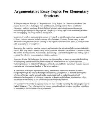 Argumentative Essay Topics For Elementary Students.pdf