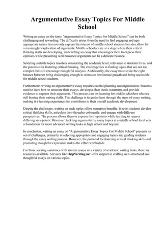 Argumentative Essay Topics For Middle School.pdf
