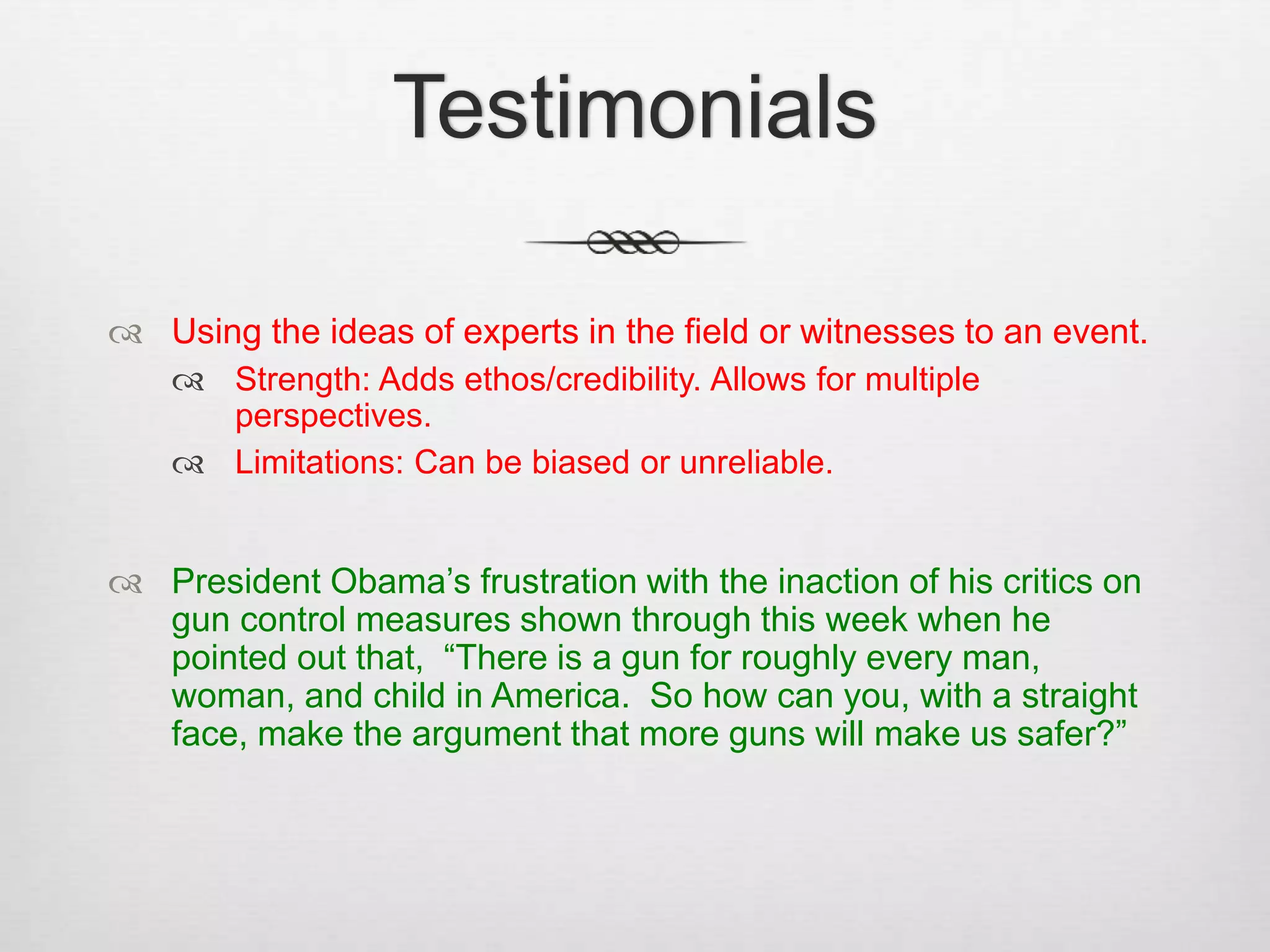 Argumentative evidence and commentary | PPT