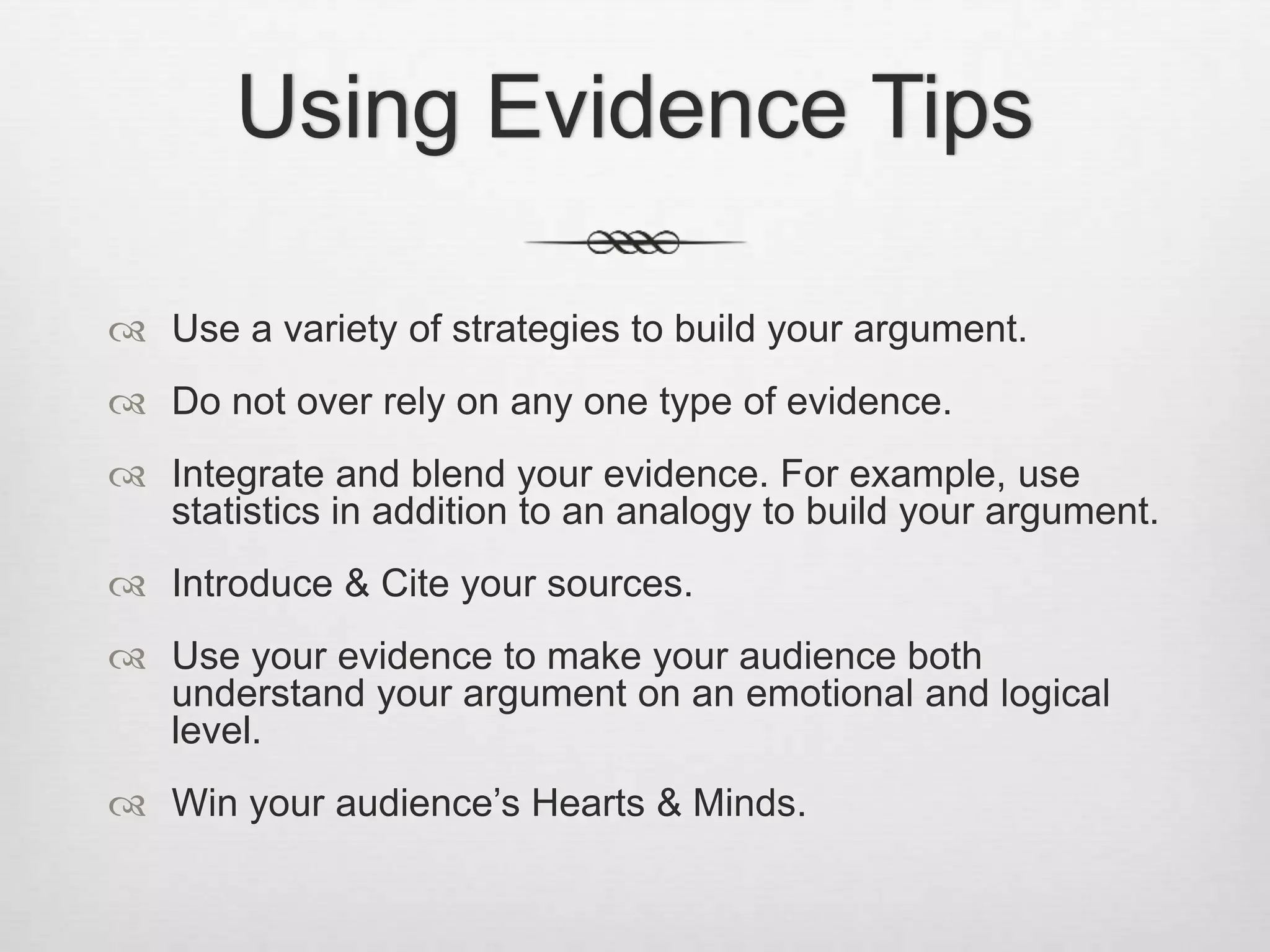 Argumentative evidence and commentary | PPT