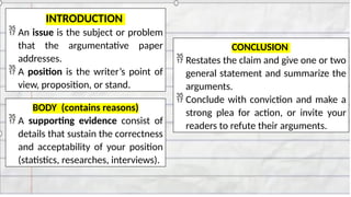 Argumentative Essay and Claims for writing | PPTX