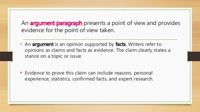 Argumentative paragraphs