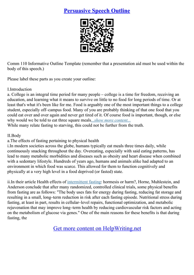 Argumentative Persuasive Essay Outline | PDF