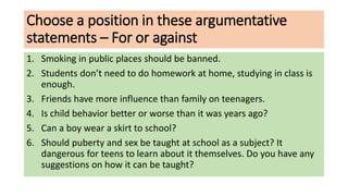 Argumentative practise | PPTX