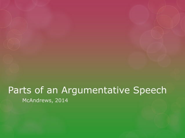 Argumentative speech | PPTX