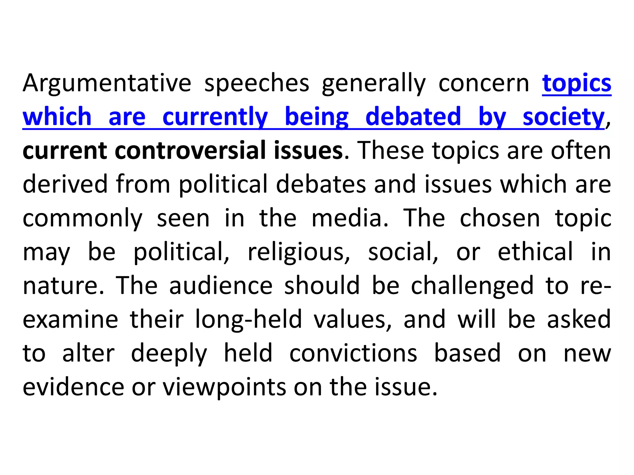 Argumentative speech | PPTX