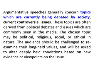 Argumentative speech | PPTX