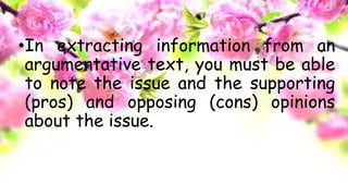 Argumentative statement | PPTX