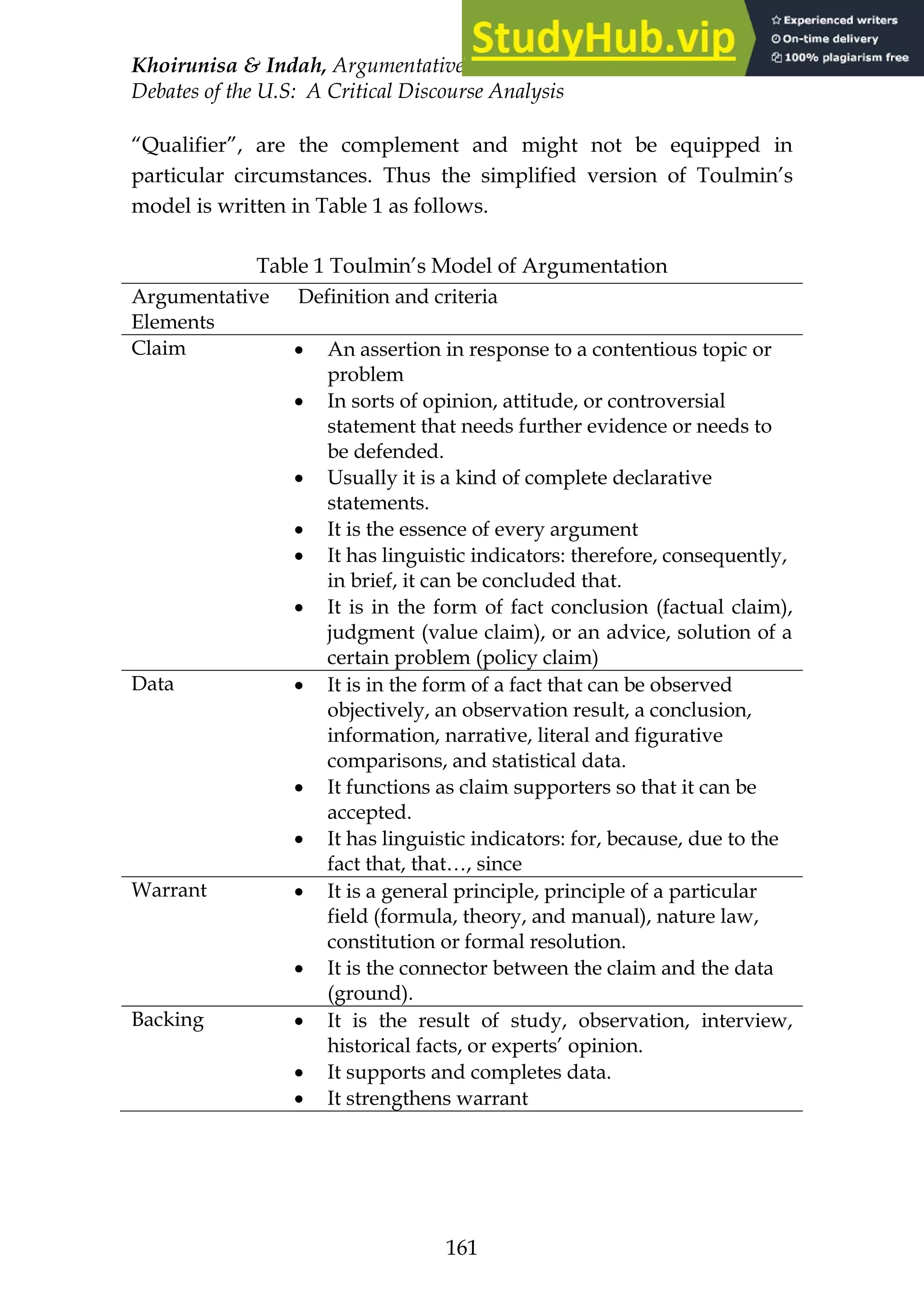 ARGUMENTATIVE STATEMENTS IN THE 2016 PRESIDENTIAL DEBATES OF THE U.S A ...