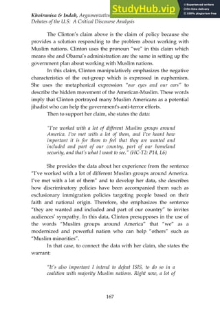 ARGUMENTATIVE STATEMENTS IN THE 2016 PRESIDENTIAL DEBATES OF THE U.S A ...