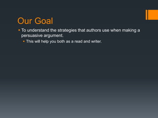 Argumentative strategies ethos, pathos, logos | PPTX