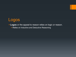 Argumentative strategies ethos, pathos, logos | PPTX