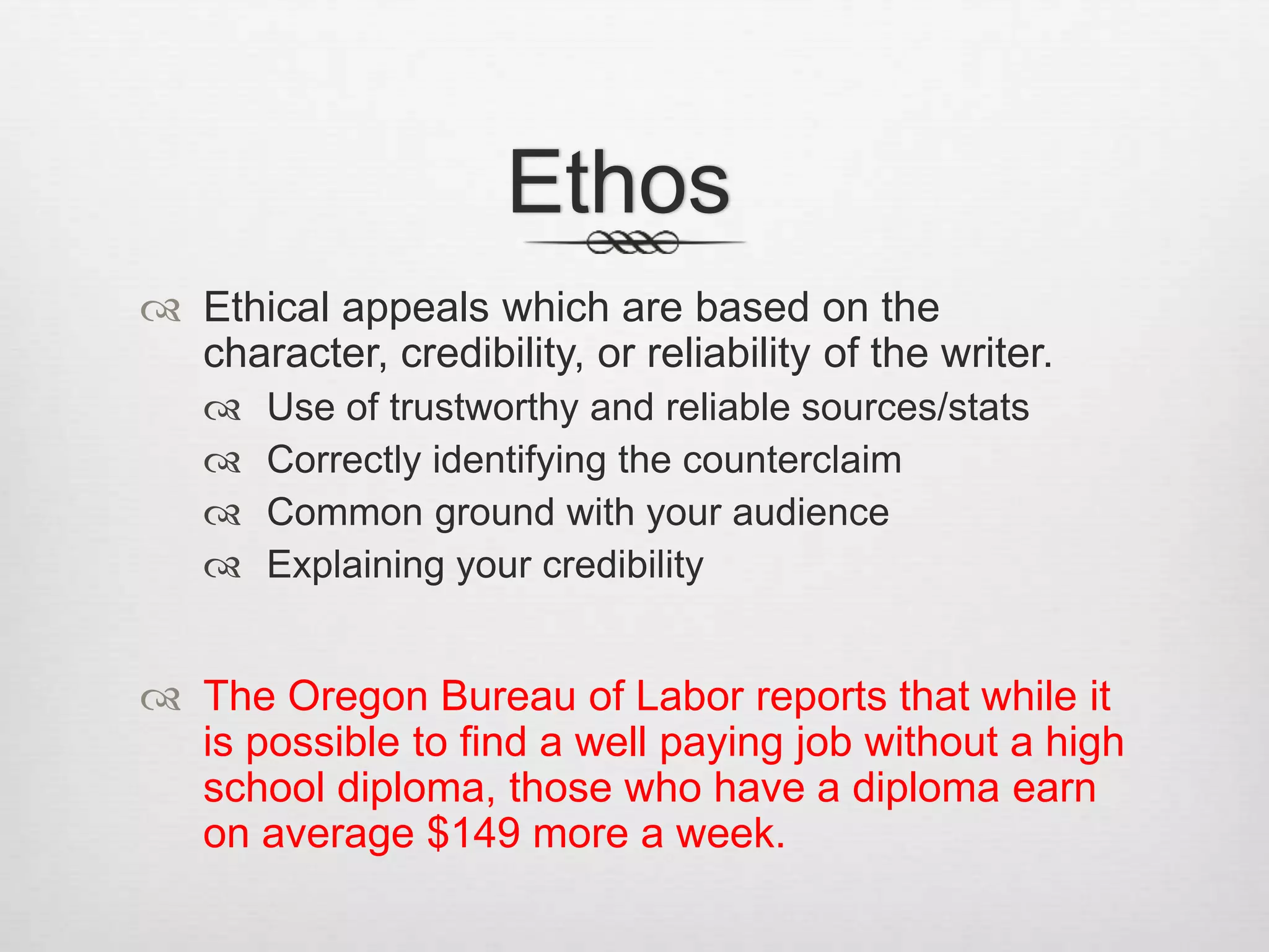 Argumentative strategies ethos, pathos, logos | PPTX