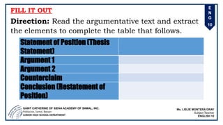 KEY STRUCTURAL ELEMENTS IN ARGUMENTATIVE TEXT .pptx
