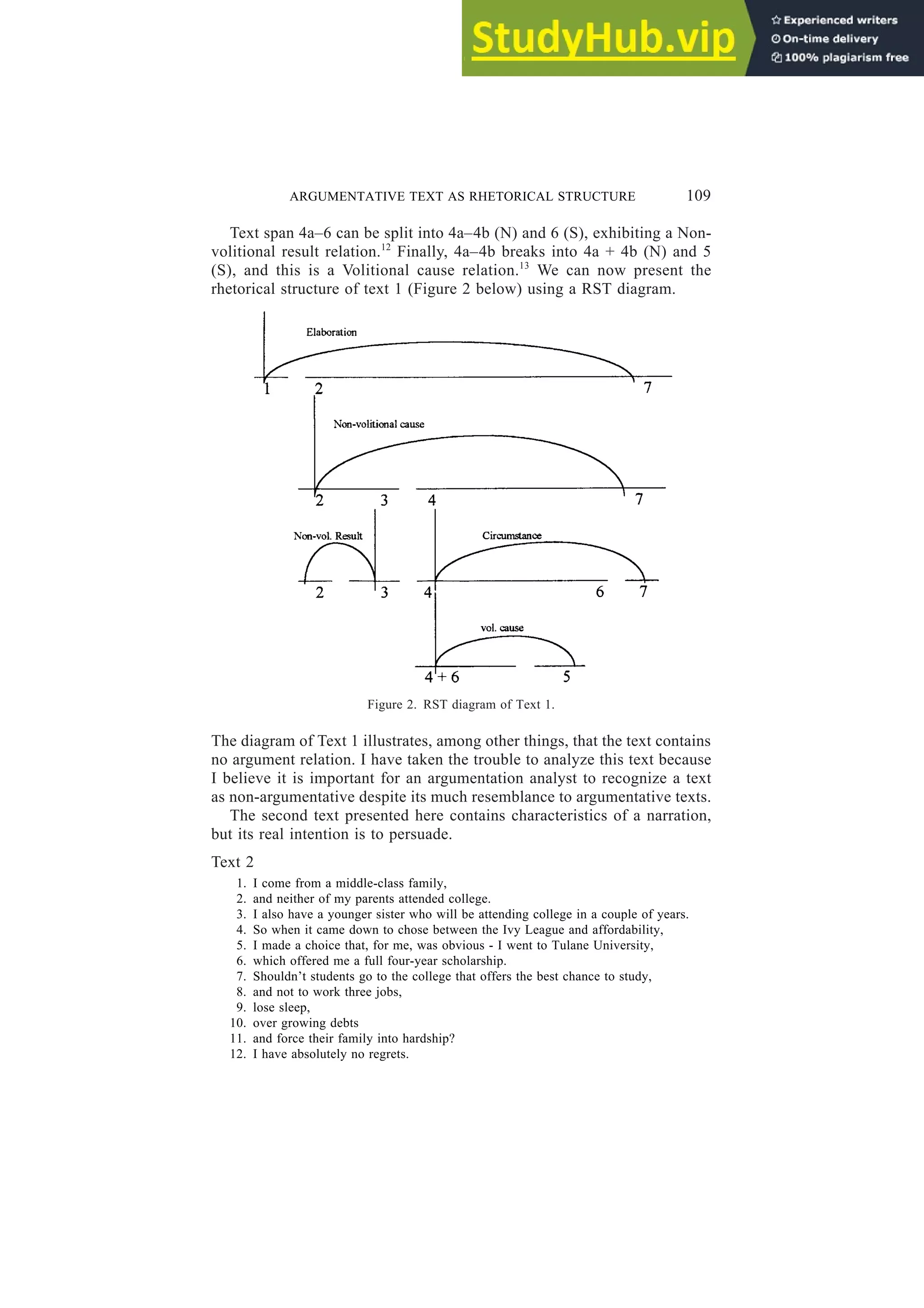 Argumentative Text As Rhetorical Structure An Application Of Rhetorical Structure Theorypdf