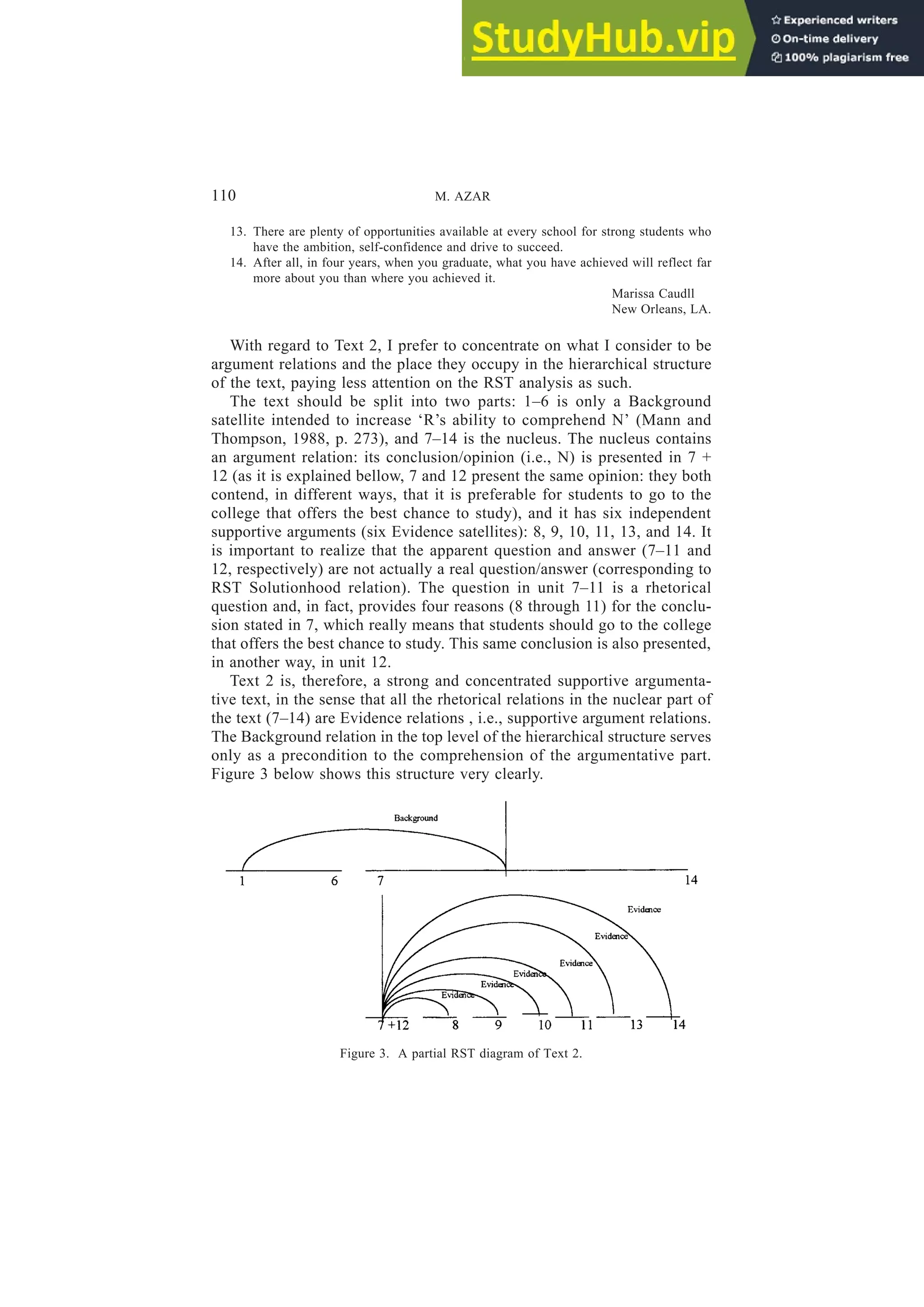 Argumentative text as rhetorical structure An application of rhetorical ...