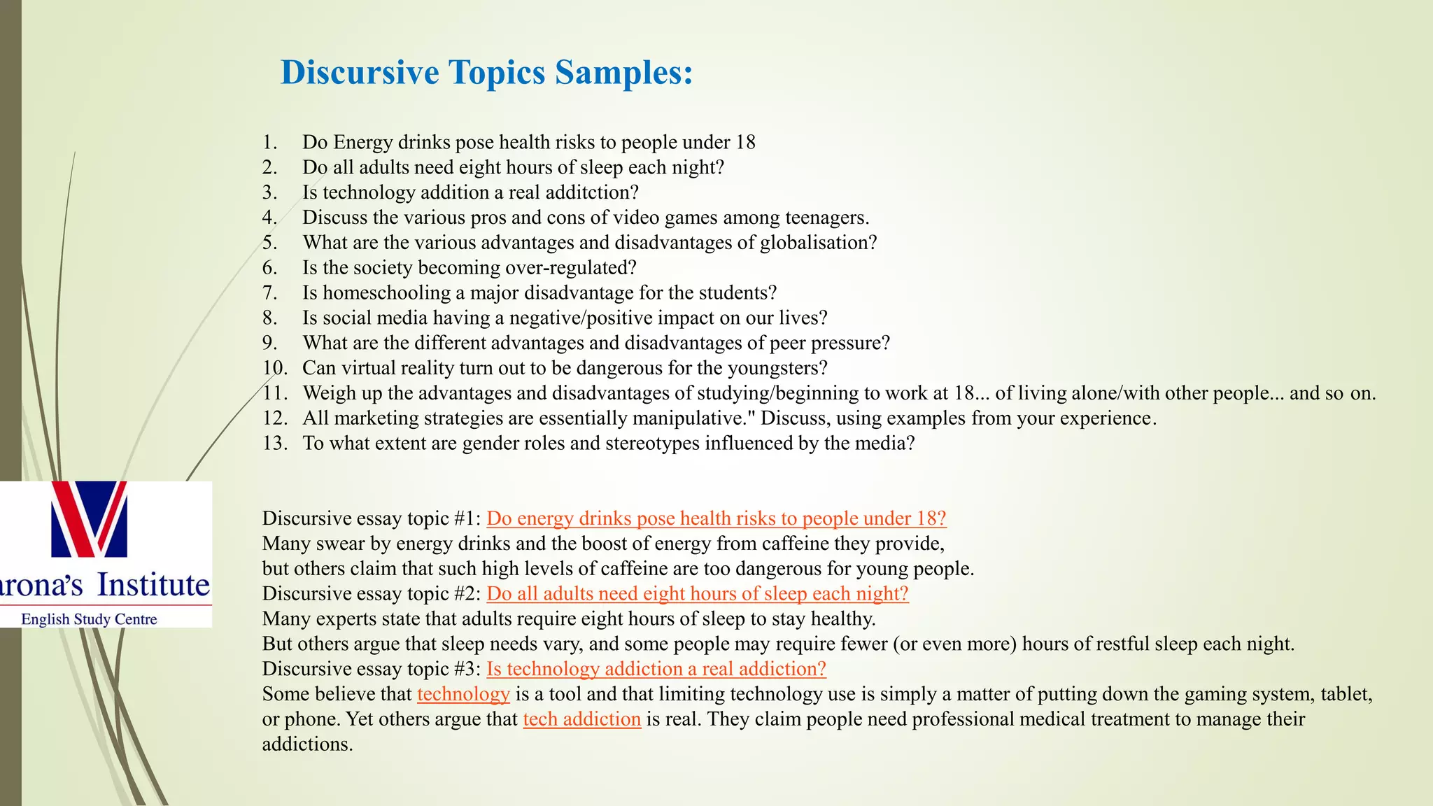 Argumentative vs discursive essays | PPSX
