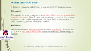 Argumentative vs discursive essays | PPSX