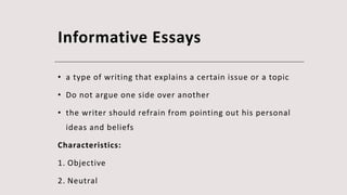 Argumentative vs informative essays and types of informative texts.pdf