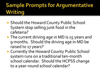 Argumentative Writing | PPTX