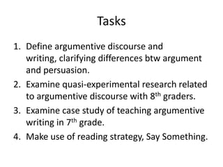 Developing Argumentive Discourse & Writing | PPTX