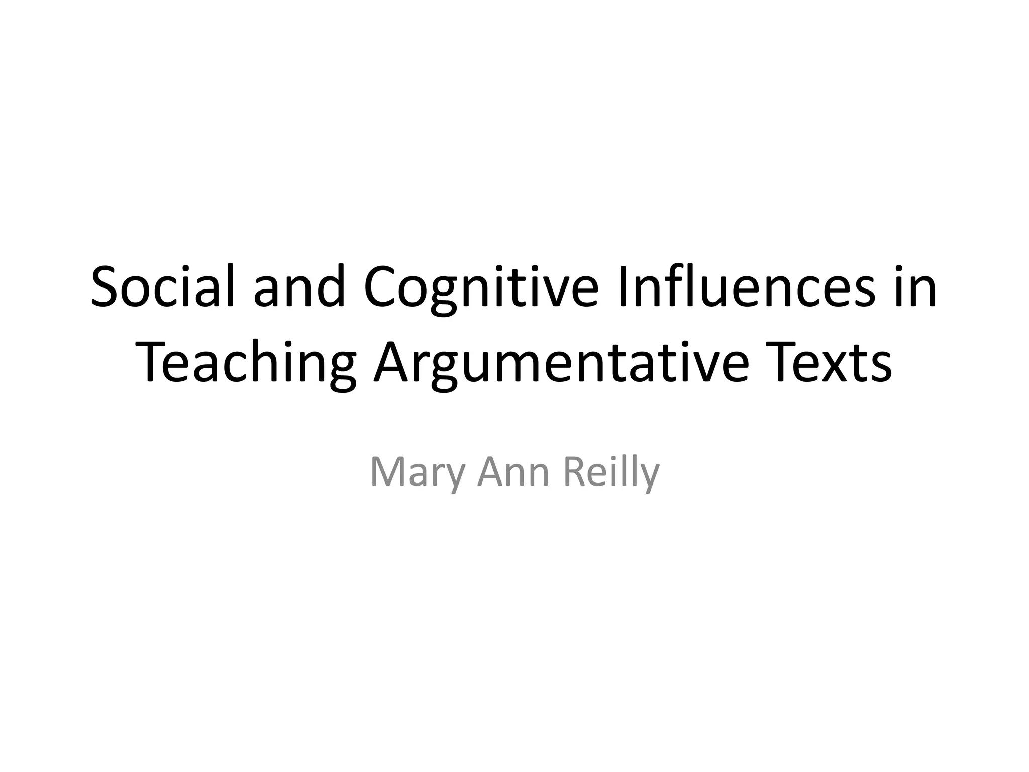 Teaching Argumentative Writing | PPTX
