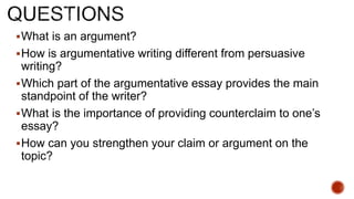 Argumentative writing | PPT