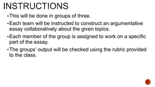 Argumentative writing | PPT