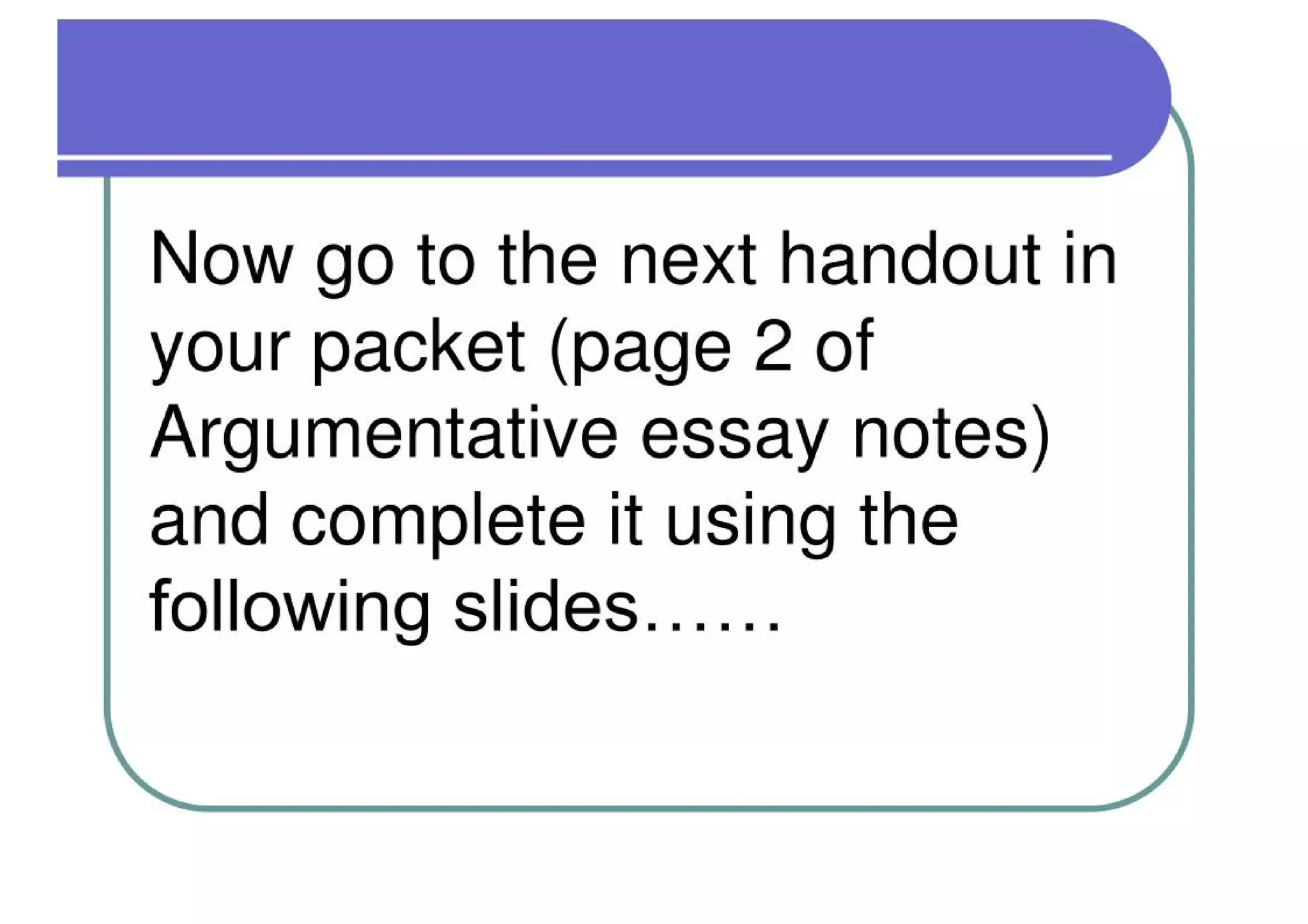 ARGUMENTATIVE Writing | PPT