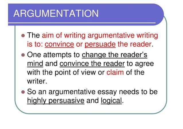 ARGUMENTATIVE Writing | PPT