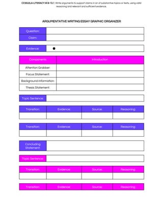 Argumentative writingessaygraphicorganizerw.11 12.1 | PDF