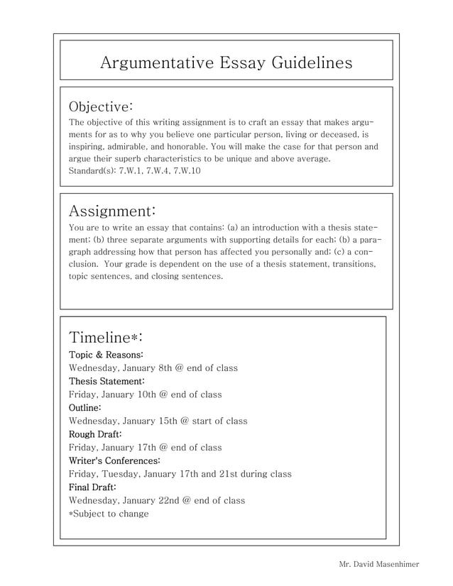 Argumentative writing guidelines | PDF