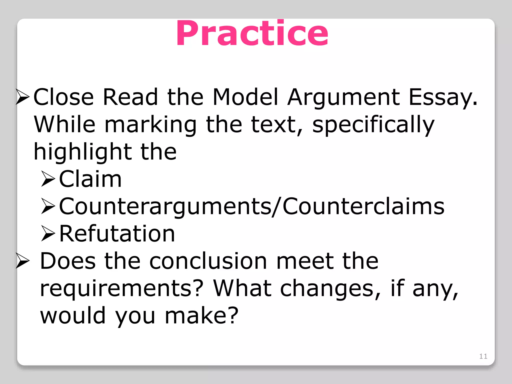 Argumentative Writing ppt - Grades 10-11 / Forms 4 - 5 | PPTX