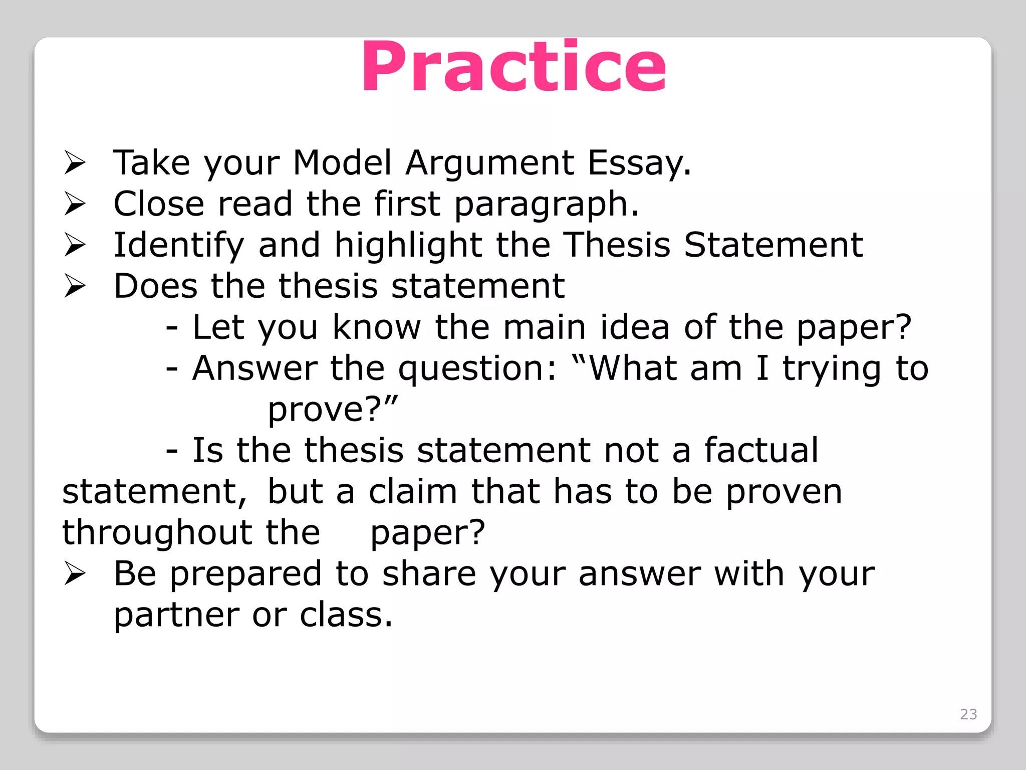 Argumentative Writing ppt - Grades 10-11 / Forms 4 - 5 | PPTX