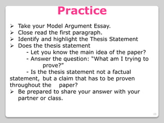 Argumentative Writing ppt - Grades 10-11 / Forms 4 - 5 | PPTX