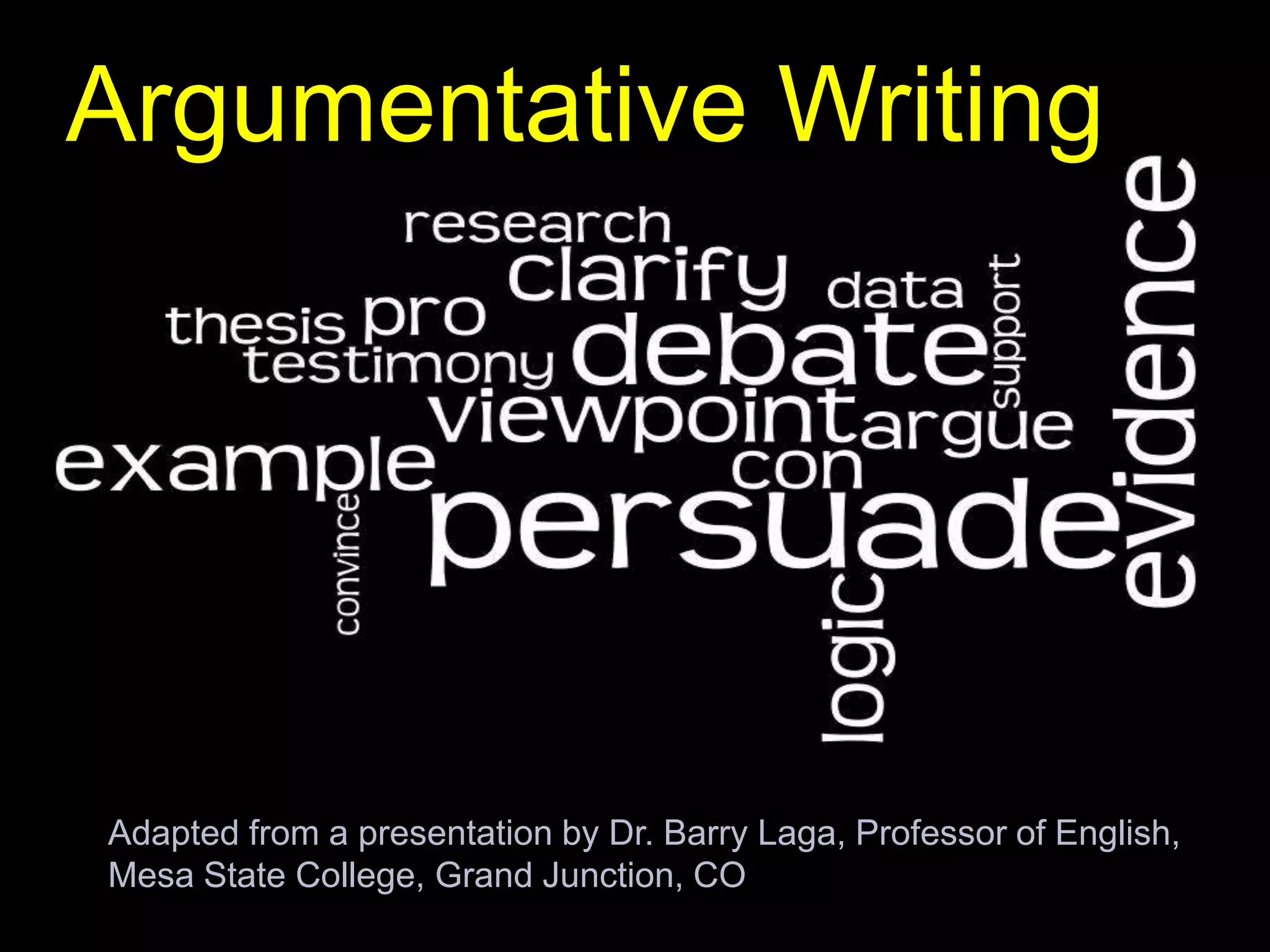 Argumentative Writing | PPT