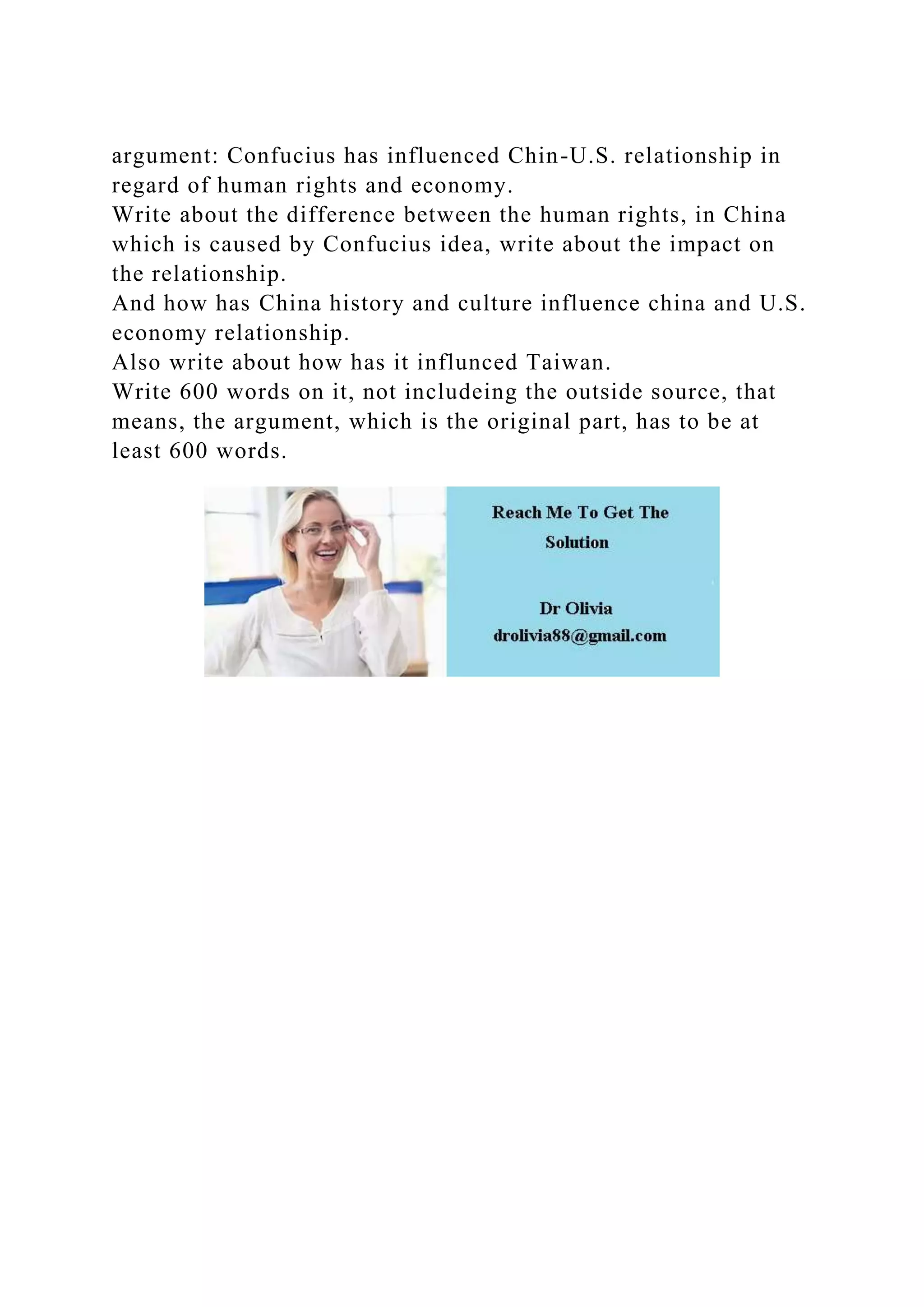 argument Confucius has influenced Chin-U.S. relationship in regard .docx