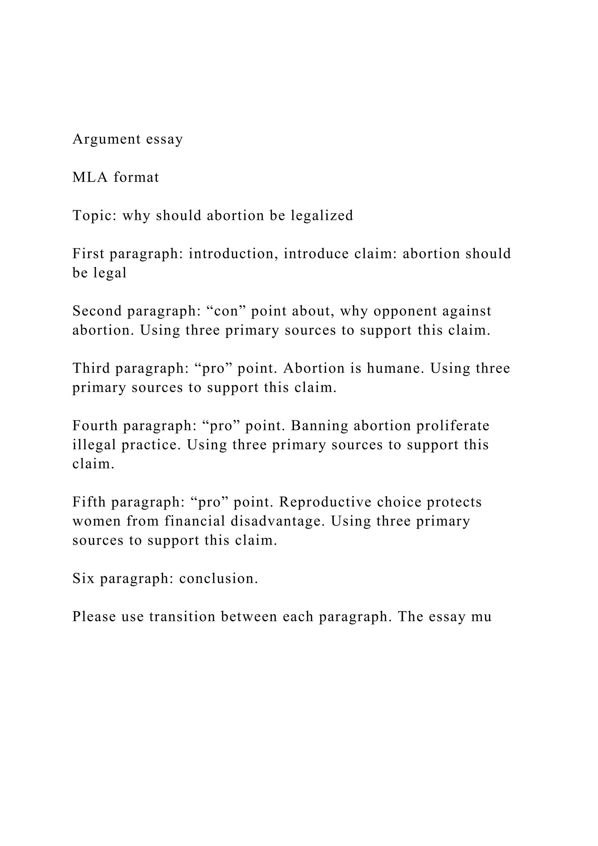 Argument essayMLA format Topic why should abortion be l.docx