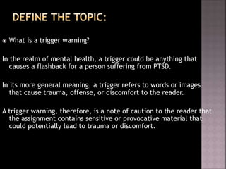 Argumentessaytriggerwarnings | PPT