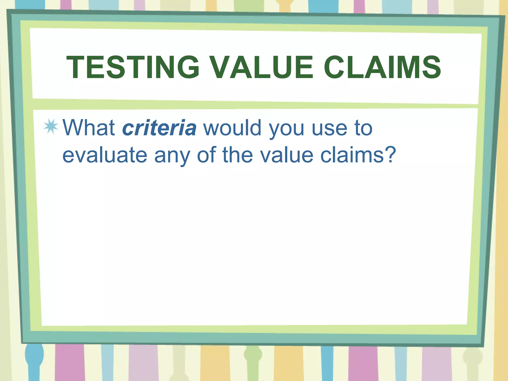 Truth and Value Claims | PPT