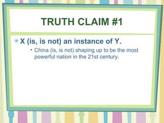 Truth and Value Claims | PPT